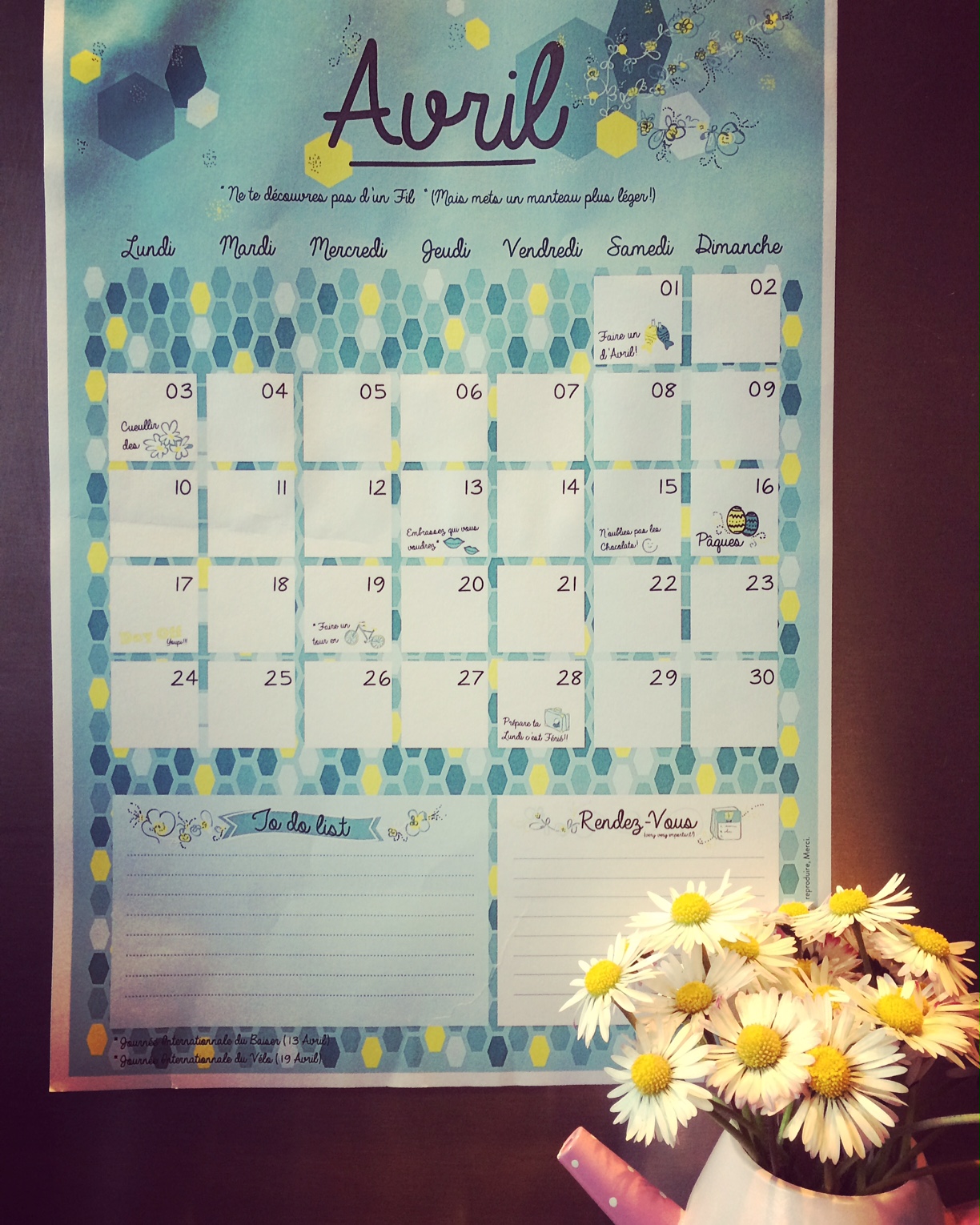 Calendrier du mois d’Avril // GOODIES